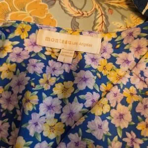 Monteau | Dresses | Monteau Los Angeles Purple Flora Midi Dress Wrap ...